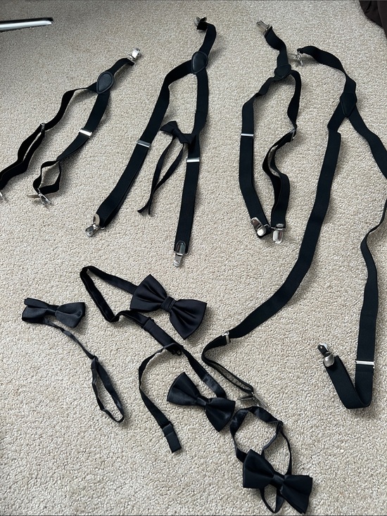 Accessories | Black Mens And Kids Bow Ties And Suspenders Set | Poshmark